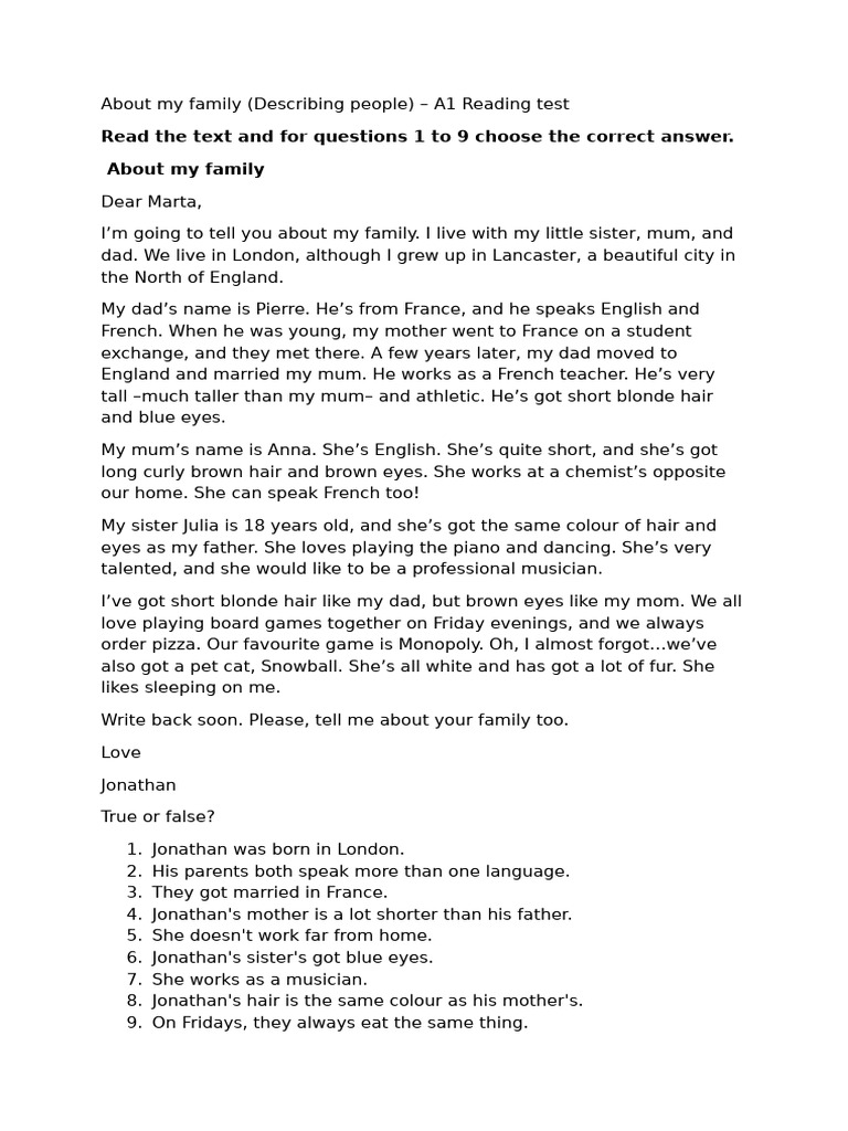 A1 Reading Texts From | PDF | Adolescence | Flight Attendant