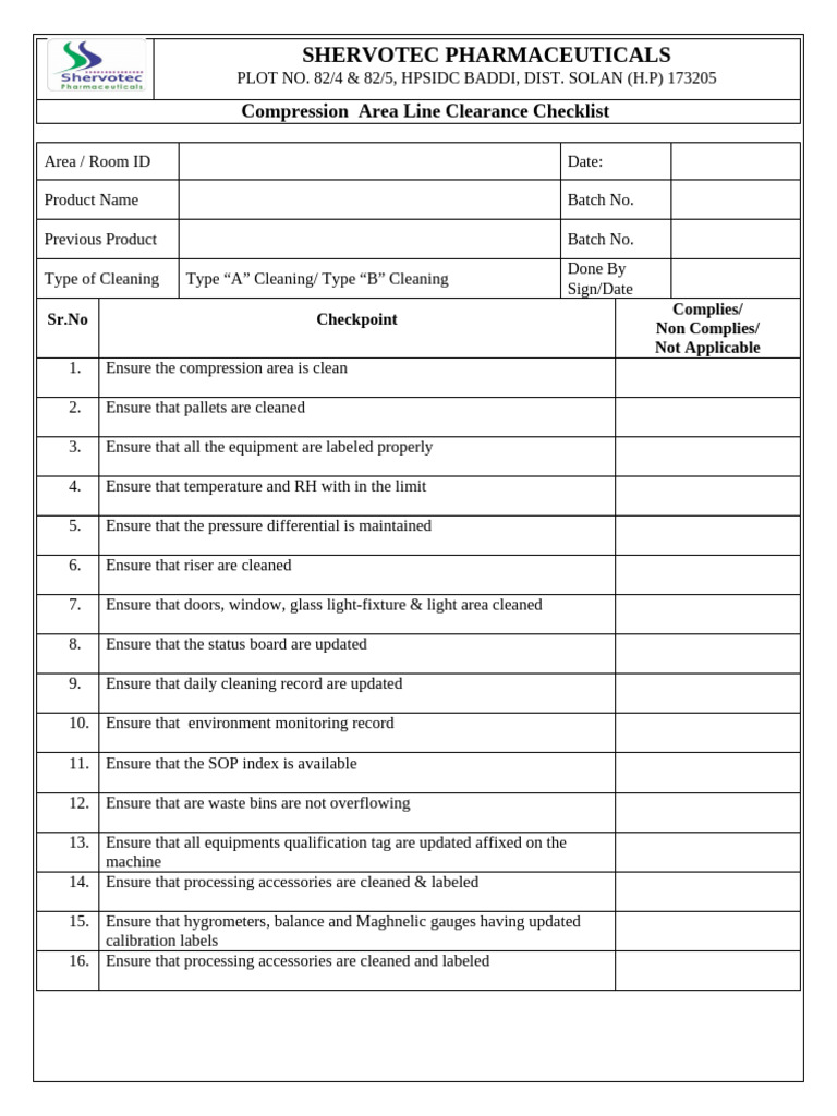 Copression Area Checklist | PDF | Mechanical Engineering