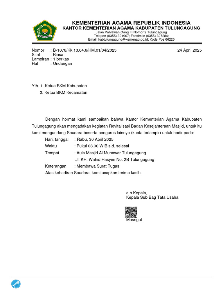 Undangan Revitalisasi BKM | PDF