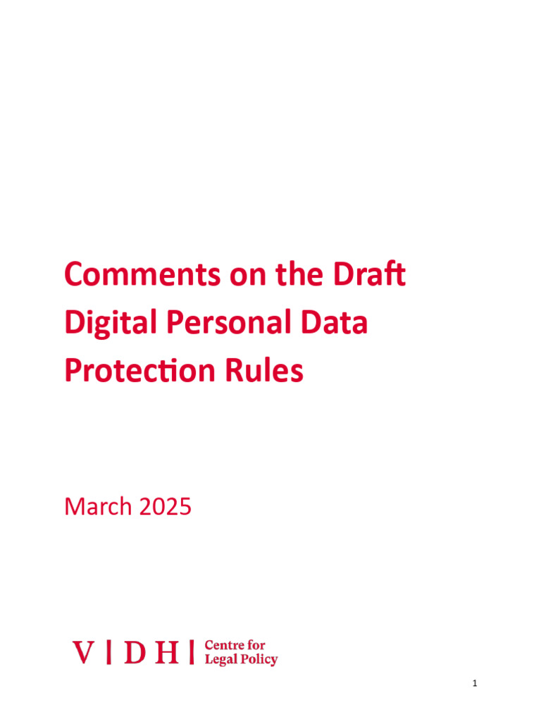 Vidhi DPDP Rules Submission To MeitY 1 | PDF | Fiduciary | Consent