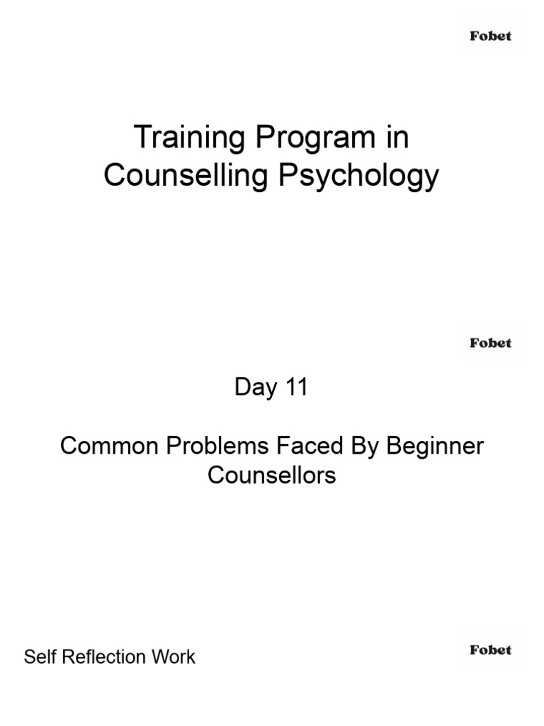 Beginner Counsellors' Common Challenges | PDF