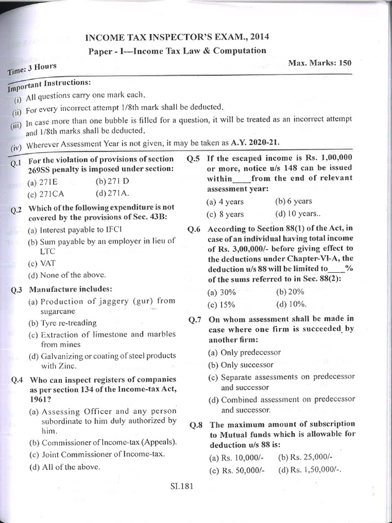 Iti Paper 1 2014 | PDF