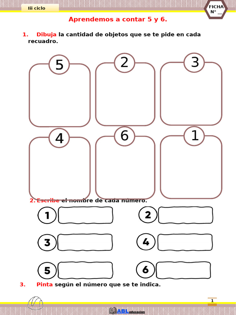 DIA 2 - III CICLO MAT. Aprendemos A Contar 5 y 6 | PDF