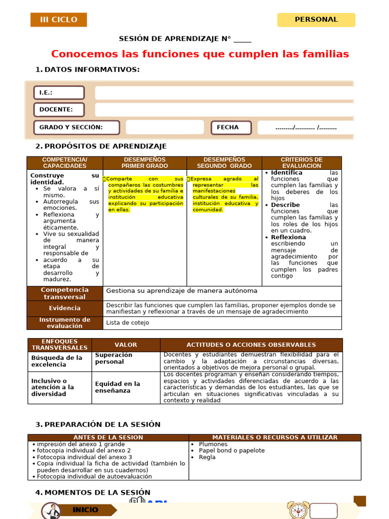 Funciones de la Familia en el Aprendizaje | PDF | Evaluación | Familia