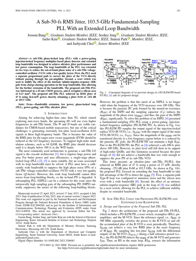 A Sub-50-Fs RMS Jitter 103.5-GHz Fundamental-Sampling PLL With An ...
