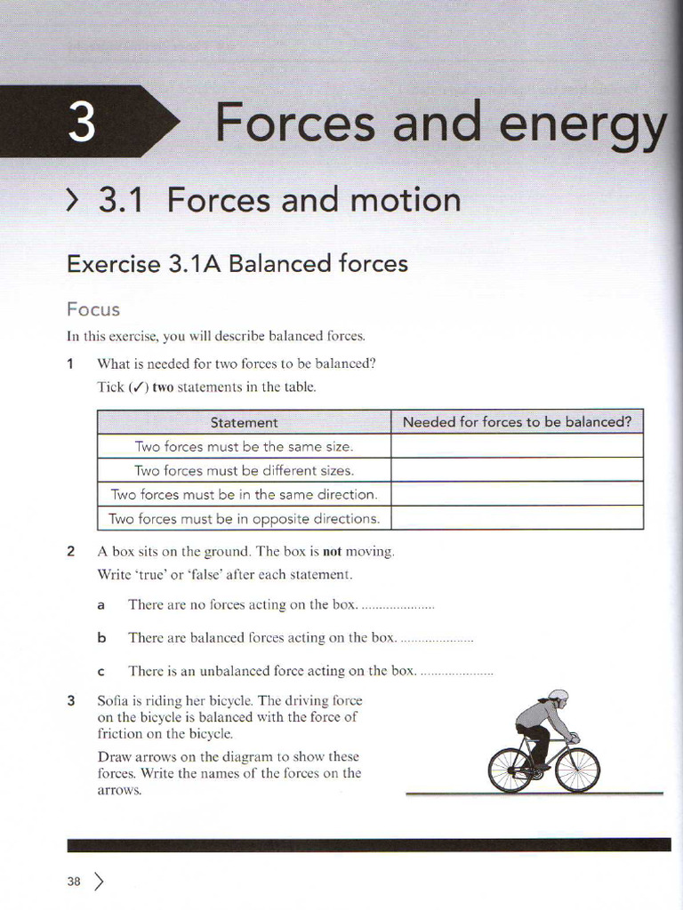 Cambride Science g8 - Chapter 3 Force & Energy | PDF