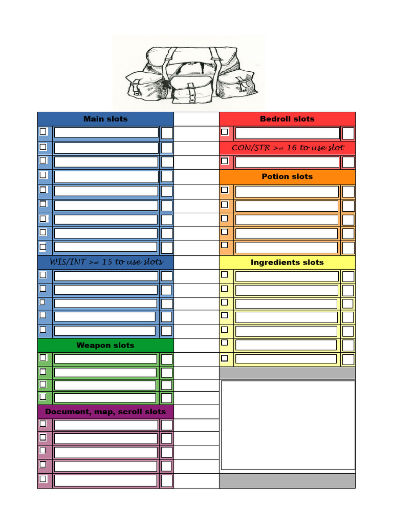 DND Inventory Backpack | PDF