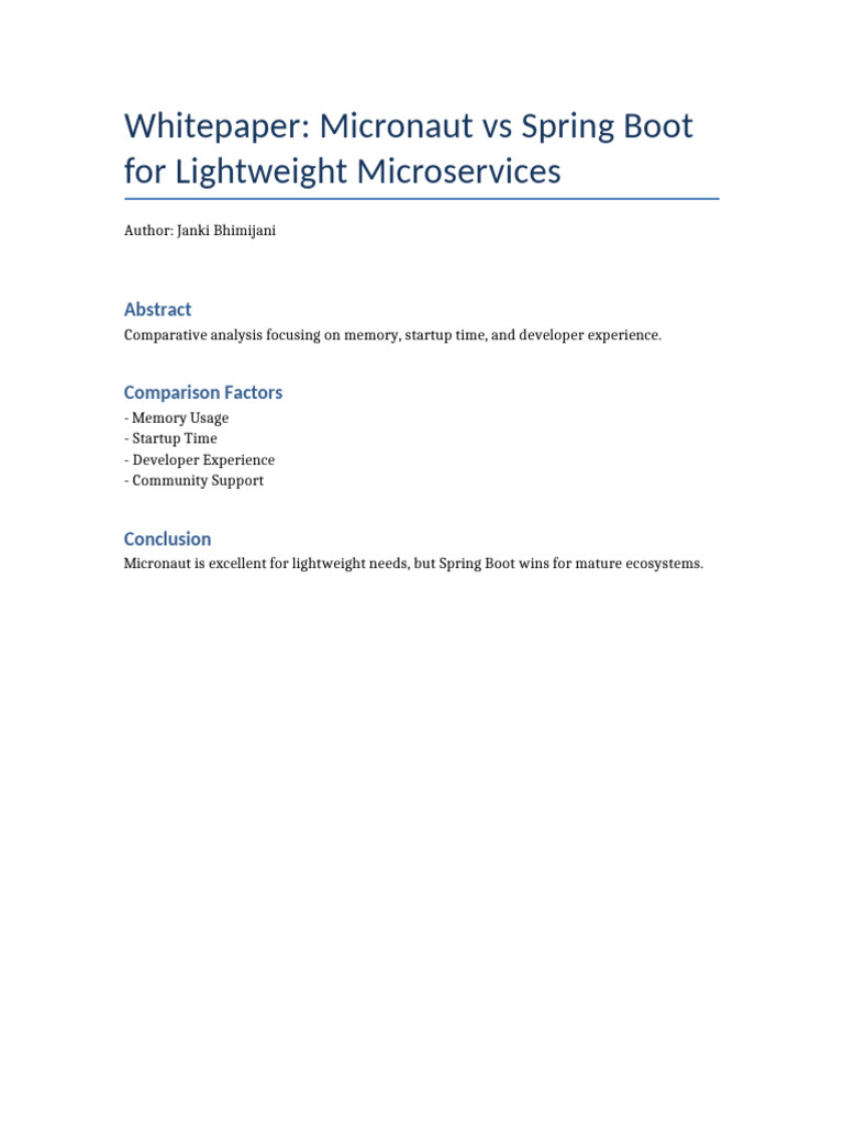 Micronaut vs Spring Boot: A Comparison | PDF