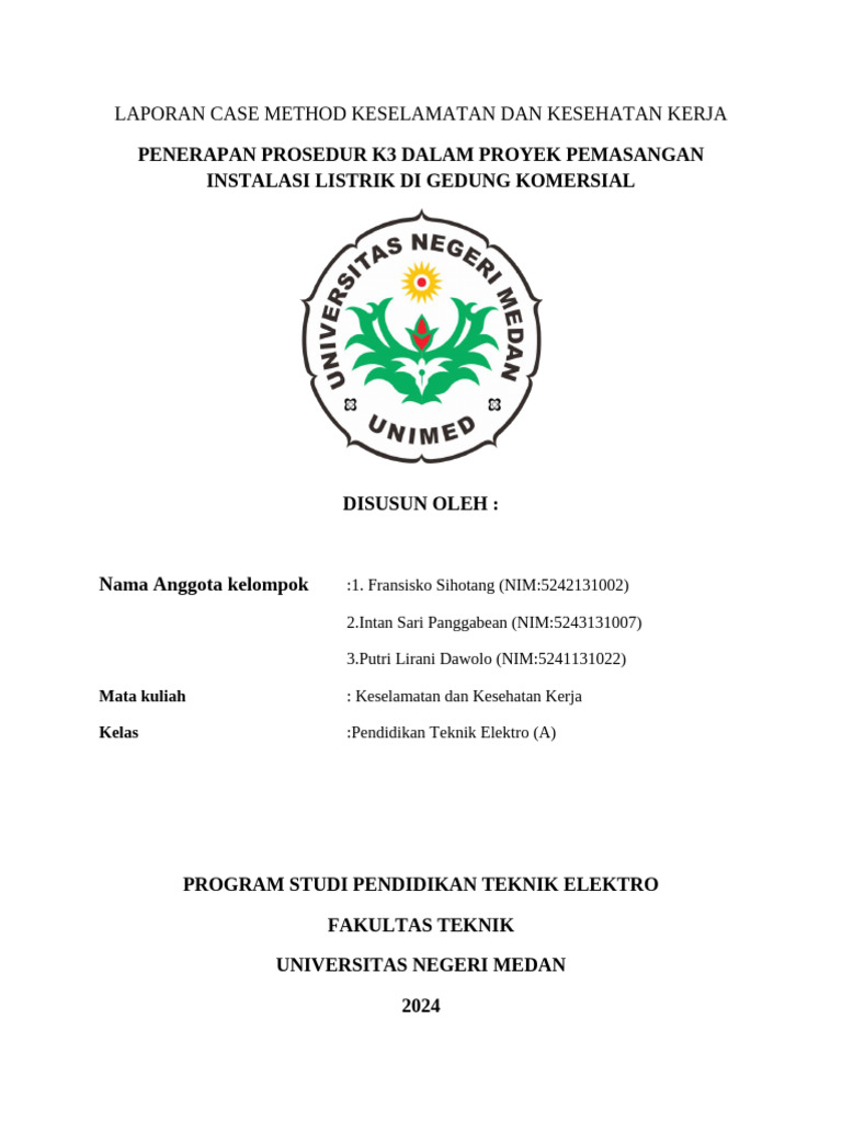 1 LAPORAN CASE METHOD KESELAMATAN DAN KESEHATAN KERJA KEL2 | PDF