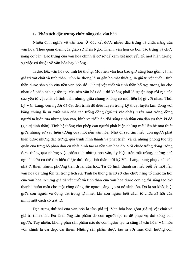 Đề cương CSVH (cuối kì) | PDF