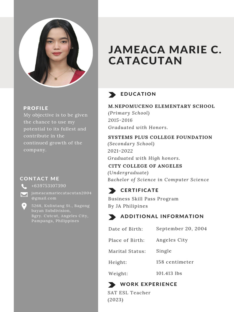White Simple Student CV Resume 20240527 121553 0000 | PDF