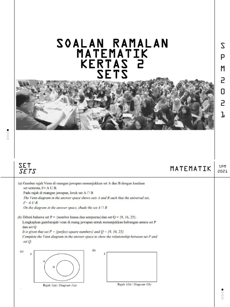 Soalan Ramalan Matematik Kertas 2 Sets: 012-3516764 / @vensucivensuci / @vensuci5069 | PDF