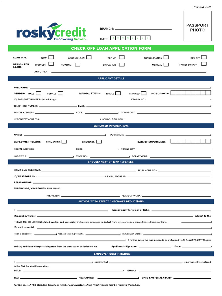 Rosky Credit Check Off Loan 2025 | PDF