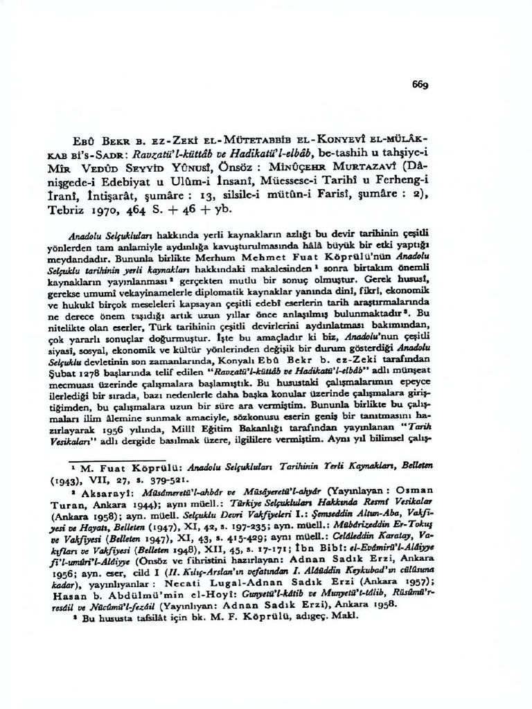 Ravzatü'l-Küttâb Ve Hadikatü'l-Elbâb | PDF