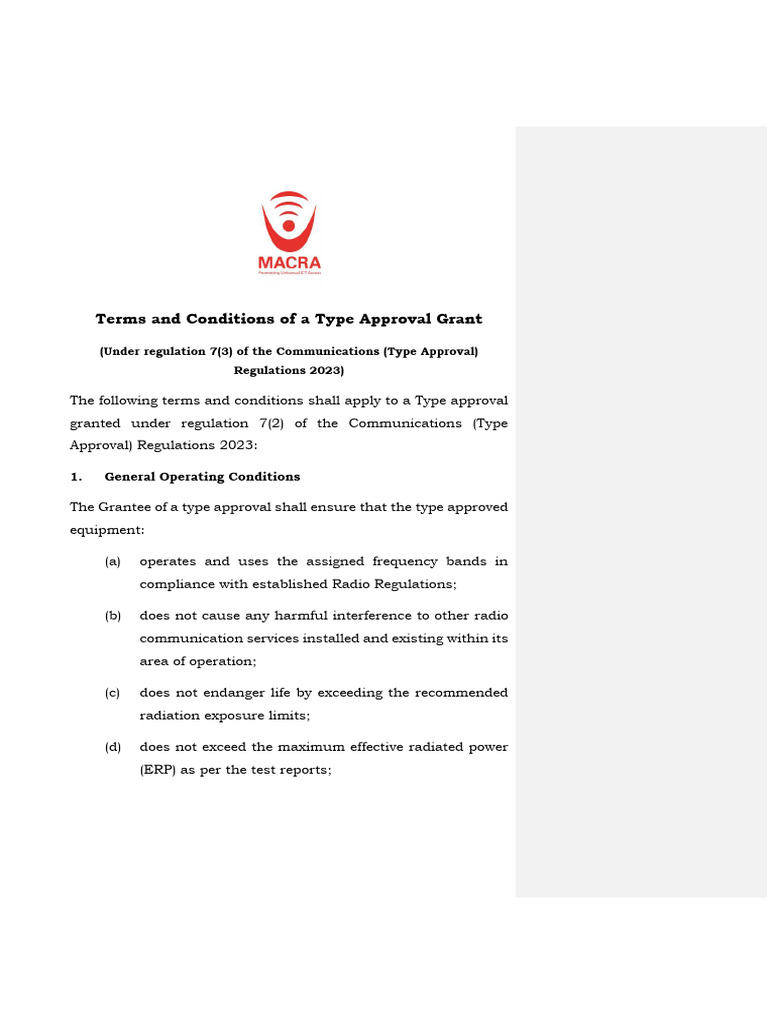 TA General Conditions Label Requirements 1 Rev DDLS 1.0 | PDF