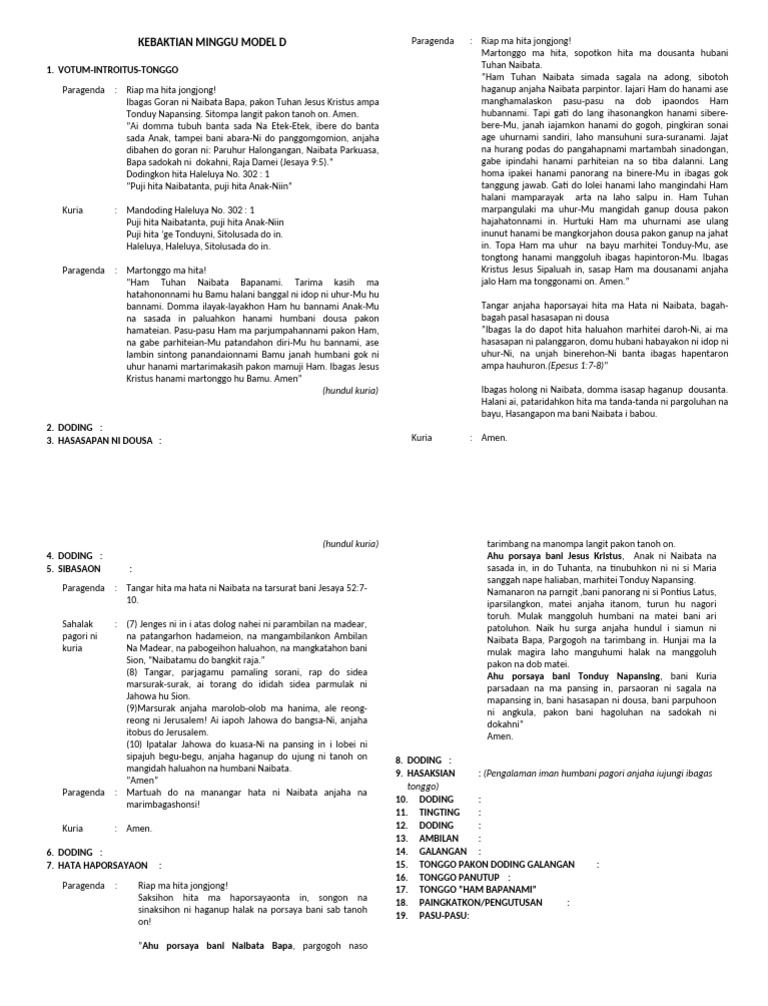 Kebaktian Minggu | PDF