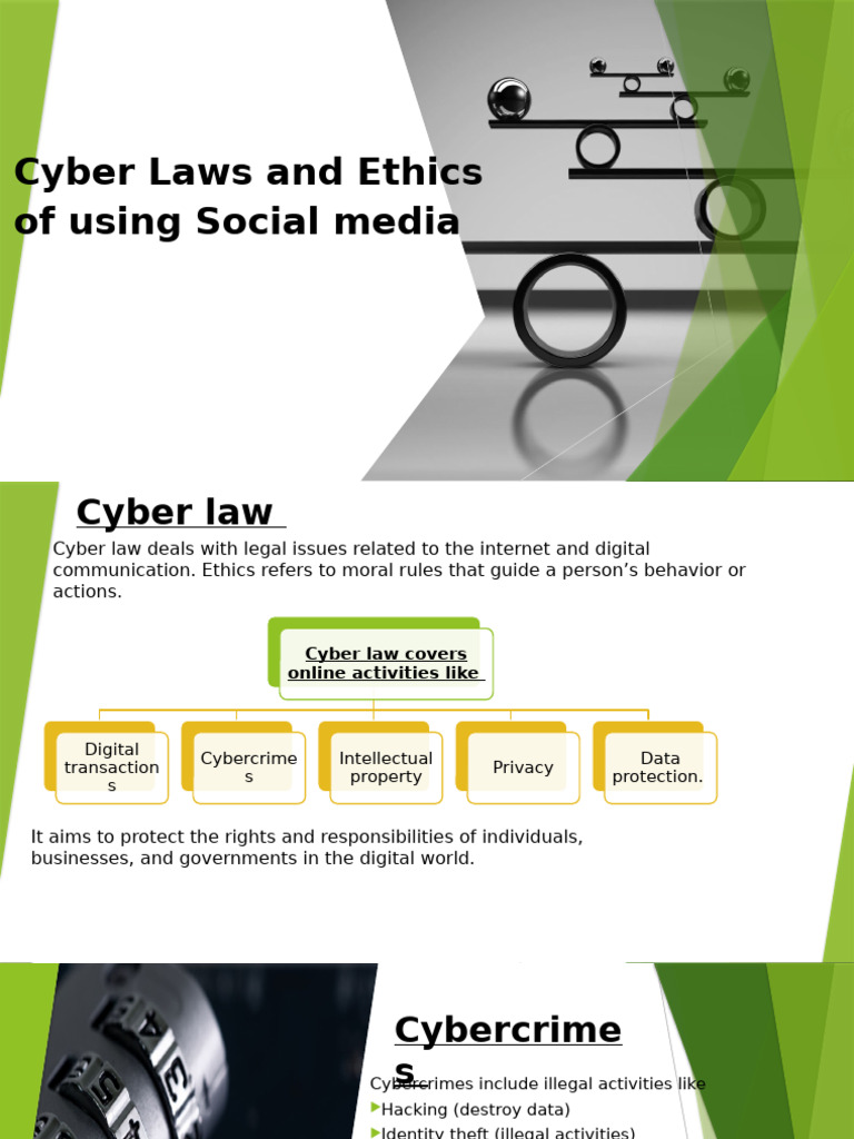 Chapter 6-Cyber Laws and Ethics of Using Social Media | PDF | Social ...