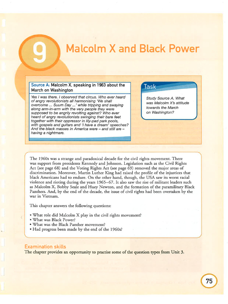 Lesson 7 - Malcolm X & Black Power Reading | PDF