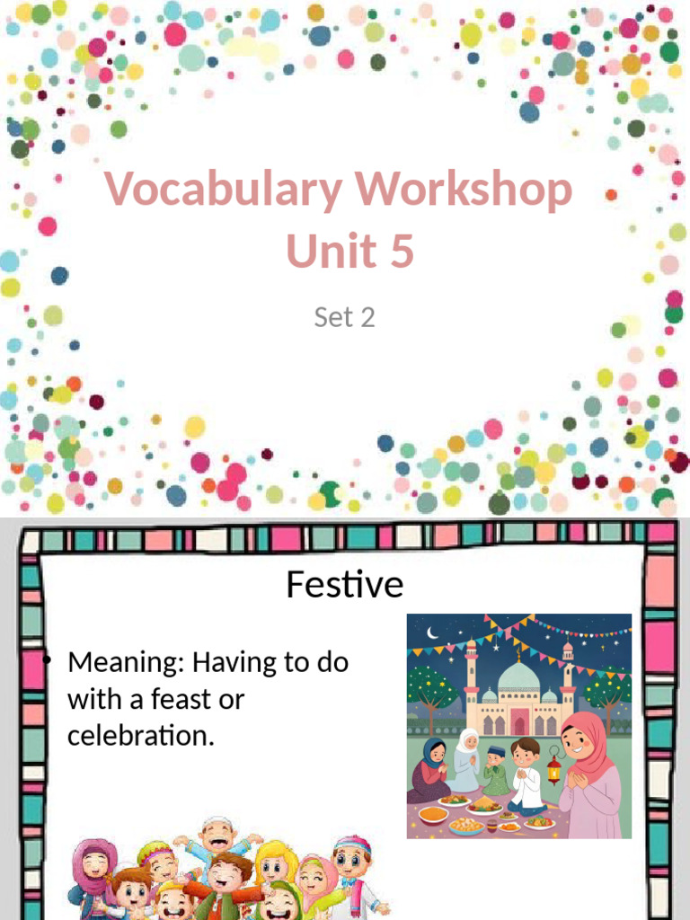 Vocabulary - Workshop - Flashcards GR 5 - Unit - 5 Set 2 | PDF