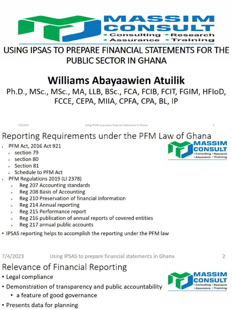 8 Using IPSAS To Prepare Financial Statements in Ghana P | PDF
