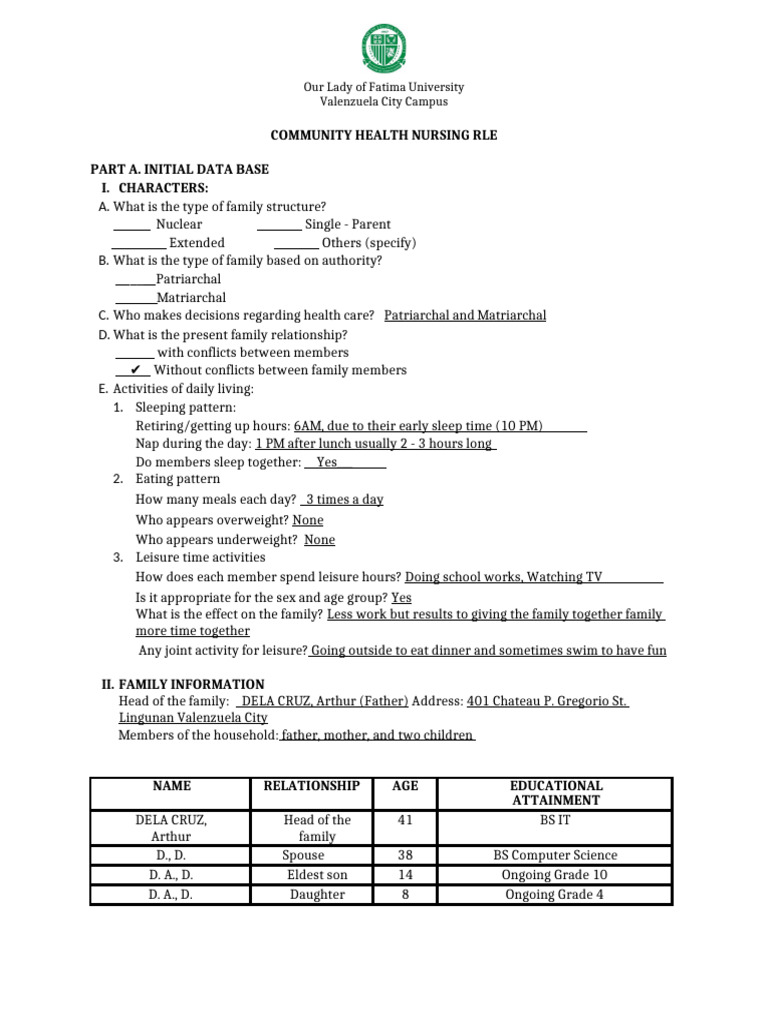 Initial Data Base Format | PDF