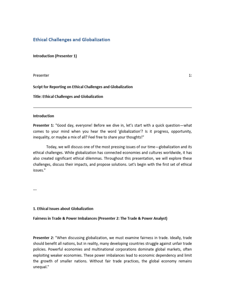 Ethical Globalization Report | PDF | Globalization | Economic Inequality