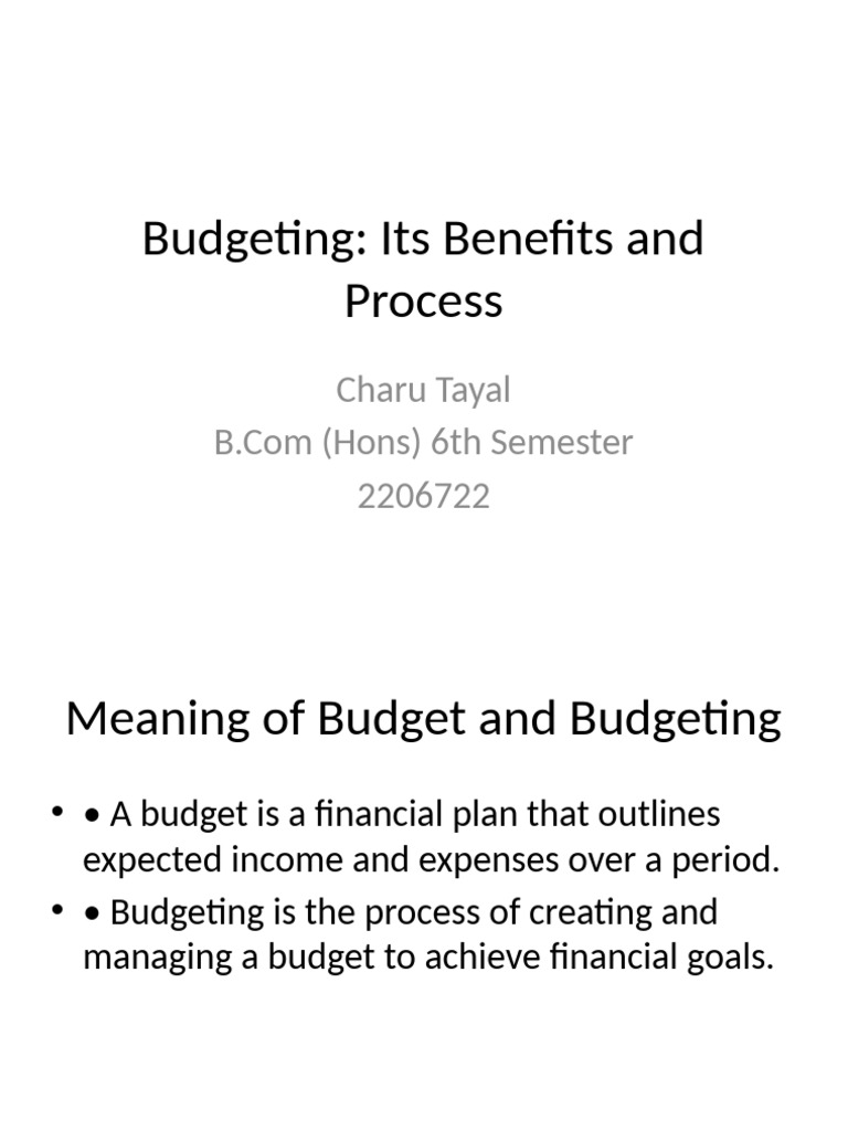 Budgeting Presentation | PDF
