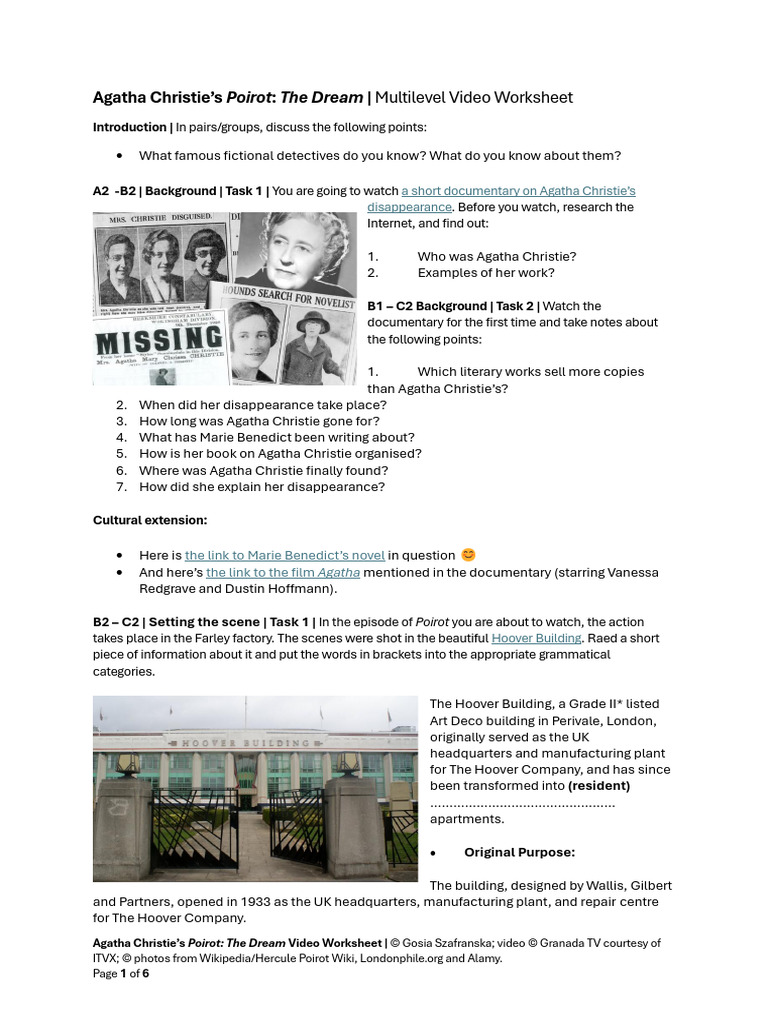 Agatha Christie's Poirot THE DREAM | PDF | Hercule Poirot | Agatha Christie