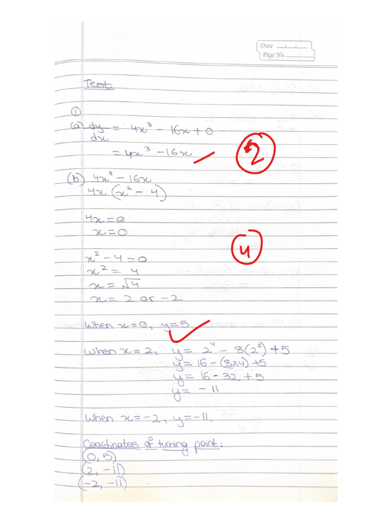 Math Test Answers | PDF