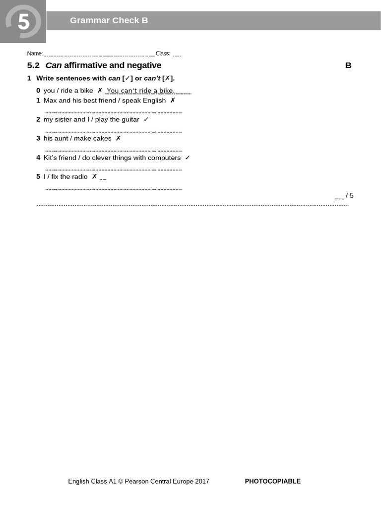 Grammar Check 5B | PDF