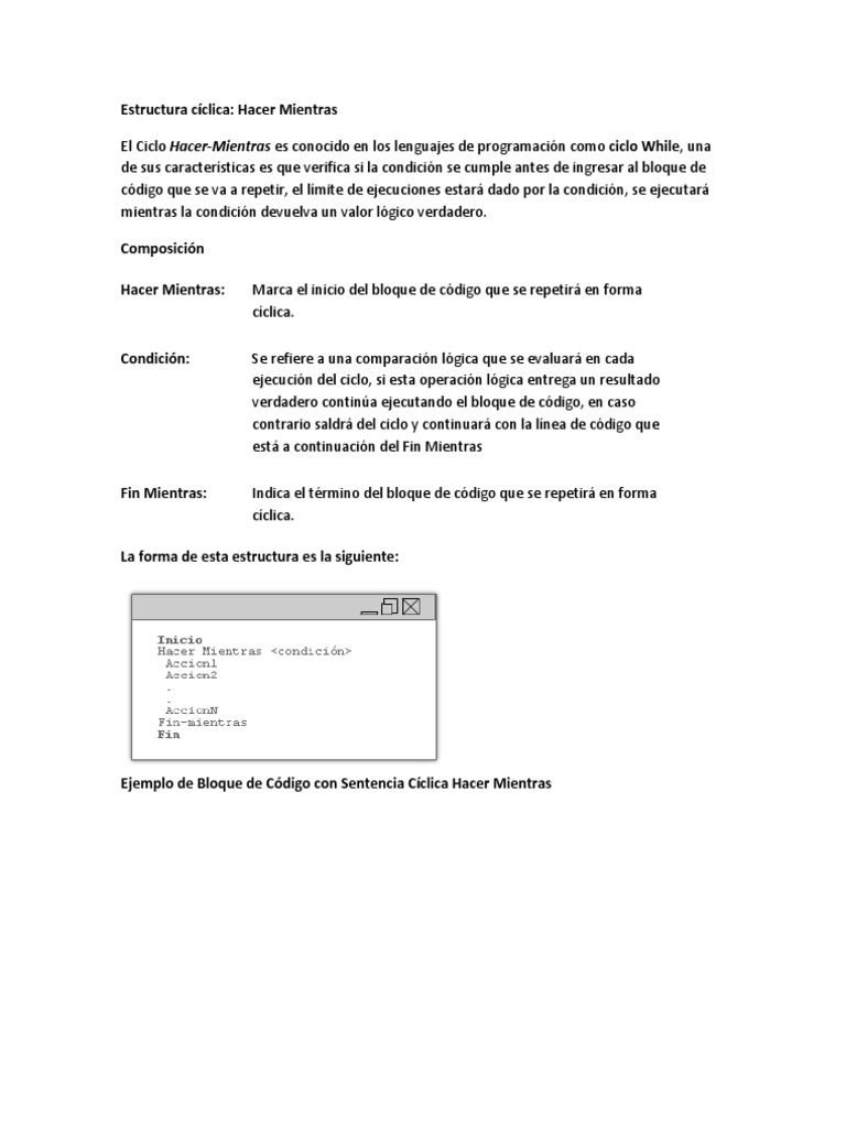 Estructura Cíclica | PDF | Lenguaje de programación | Ciencias de la Computación