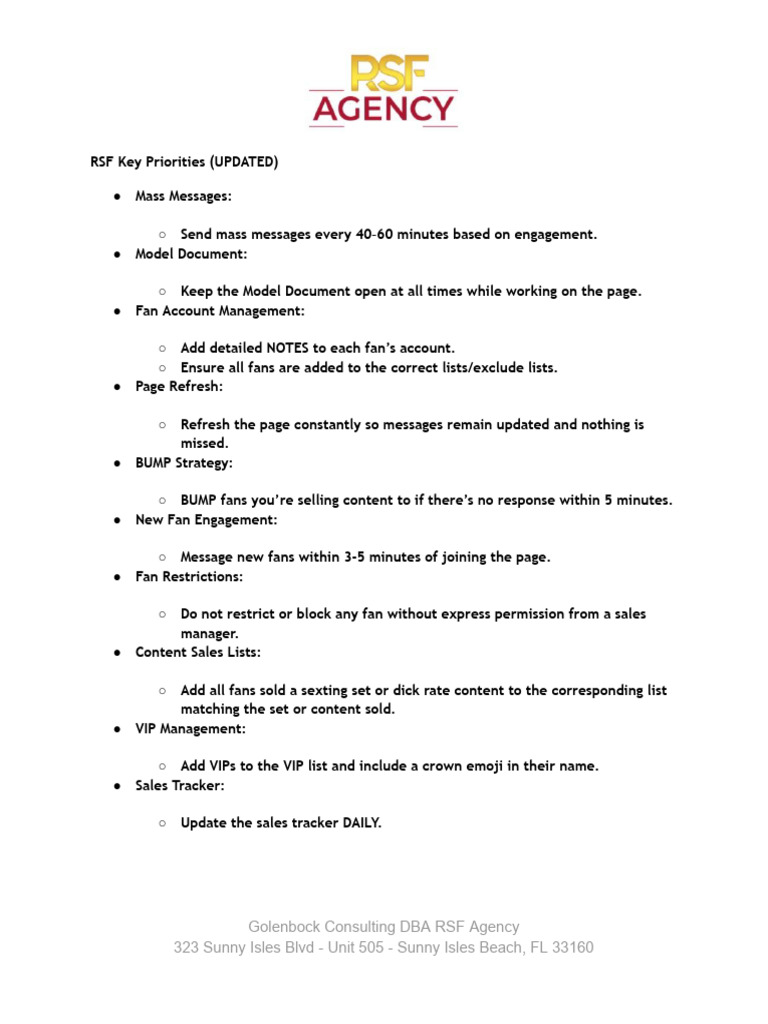 RSF Key Priorities (Updated) | PDF | Human Communication