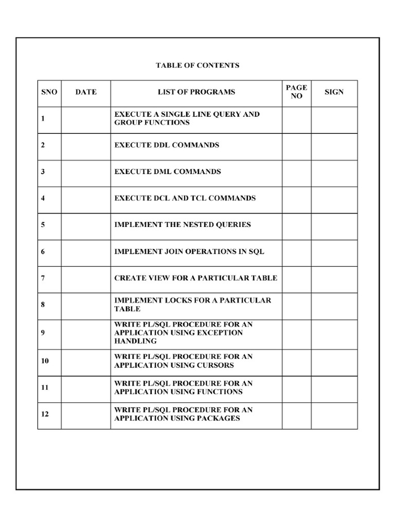 Rdbms Lab Without Front Page | PDF