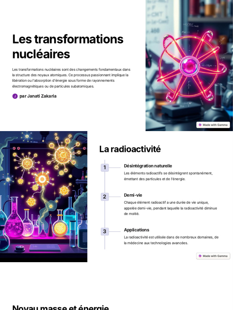 Transformations nucléaires et applications | PDF | Radioactivité ...