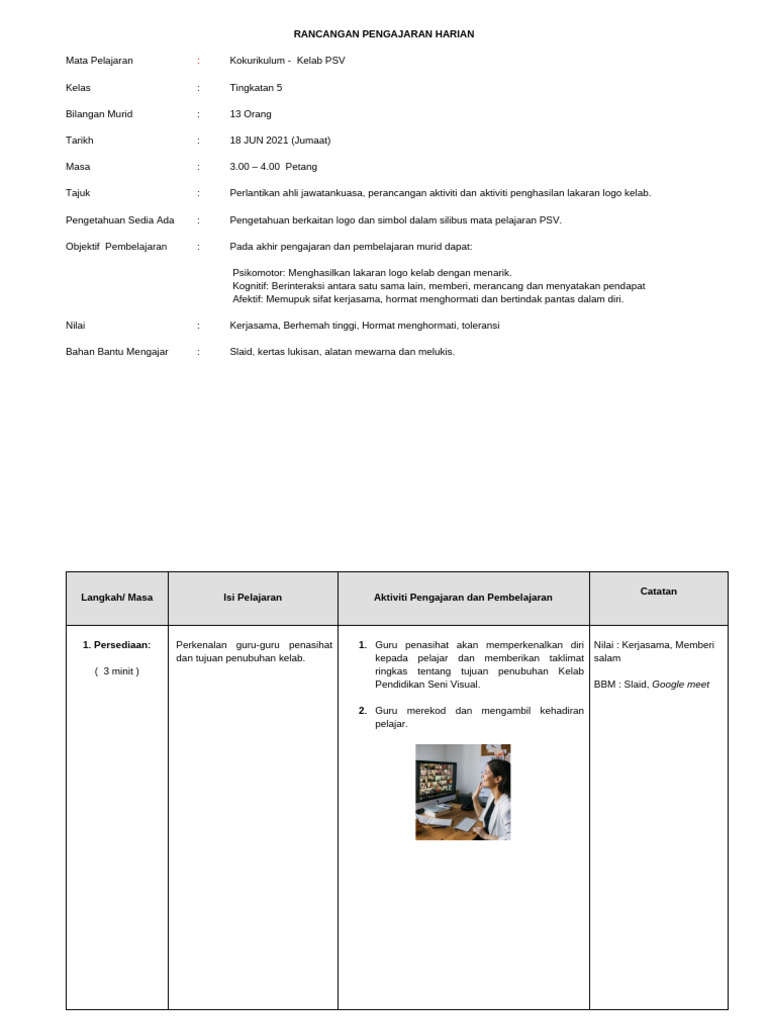RPH Kokurikulum | PDF