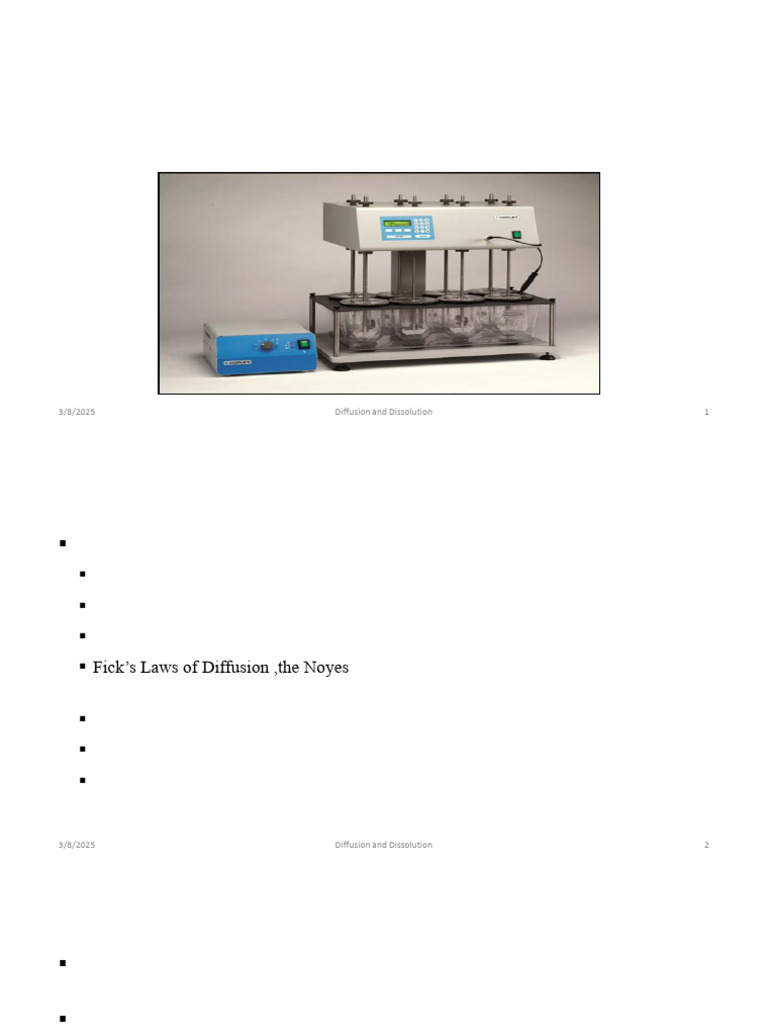 Diffusion and Dissolution Explained | PDF | Diffusion | Solubility