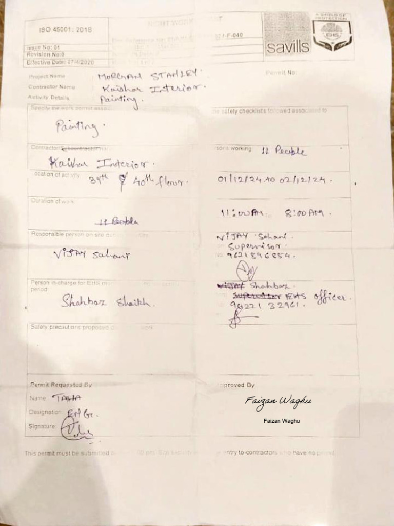 Night Work Permit | PDF