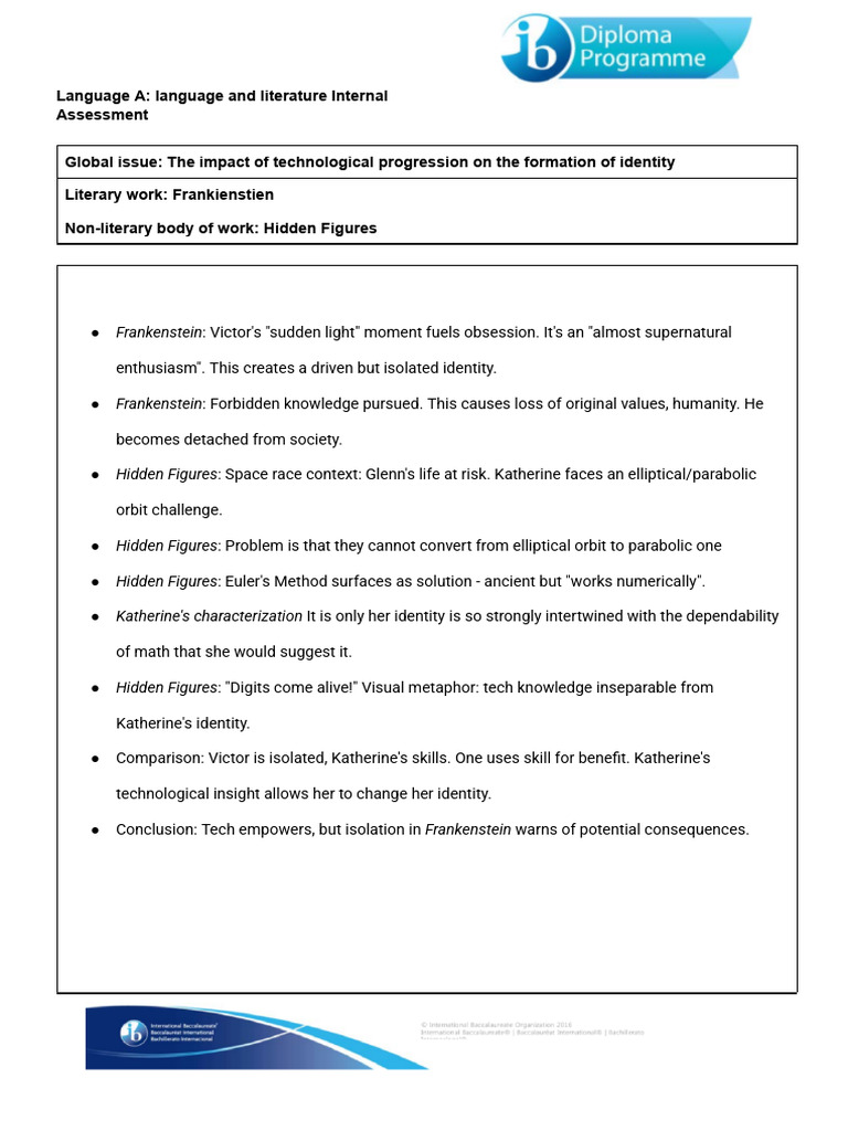 IO Student Outline Form Fillable | PDF