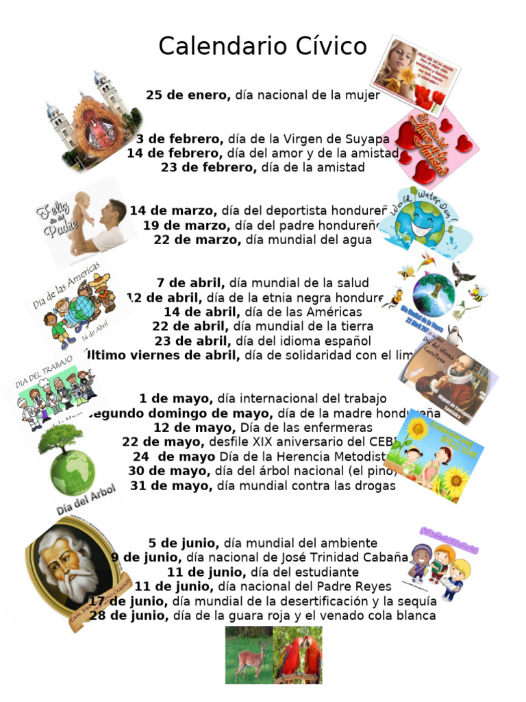 Calendario Cívico de Honduras 2023 | PDF | Honduras