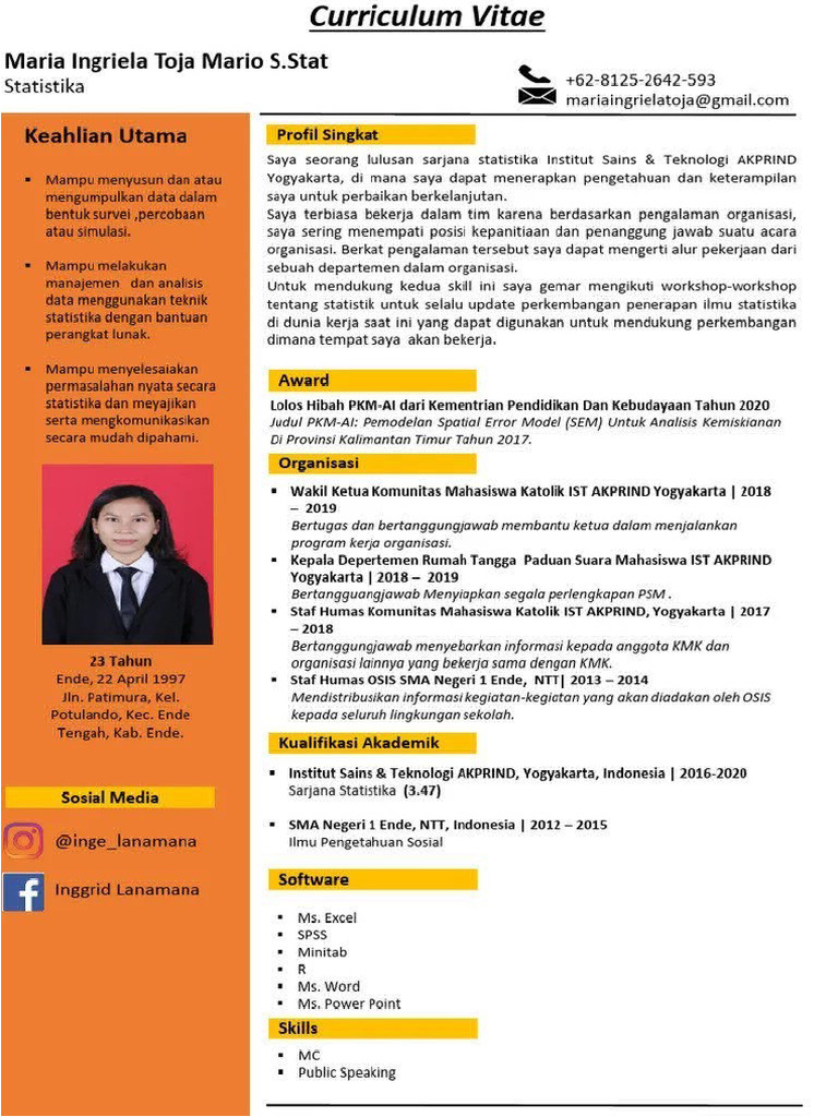 CONTOH CV B IND B ING | PDF