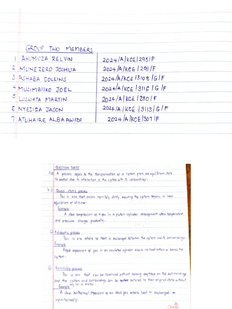 Group Two-Thermodynamics Assignment | PDF