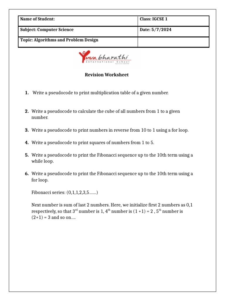 GIDB7849113-Looping Worksheet | PDF