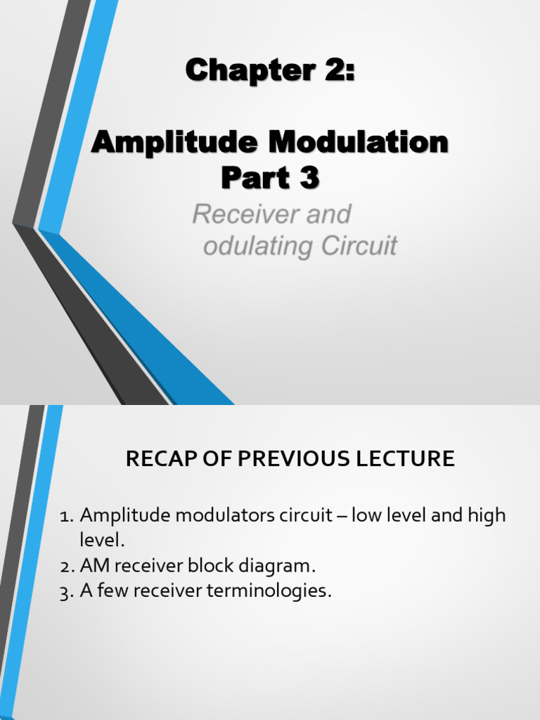 Bert 2333 Lecture 2 Amplitude Modulation Part 3 Pdf Detector Radio Diode