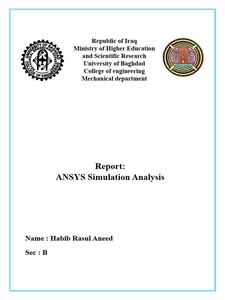 ANSYS Pressure Vessel Simulation Report | PDF | Stress (Mechanics ...