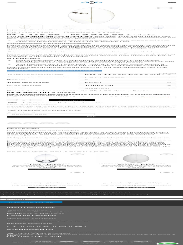 Al Merrick - Rocket Wide - Surfboards Lab - Encomendas | PDF