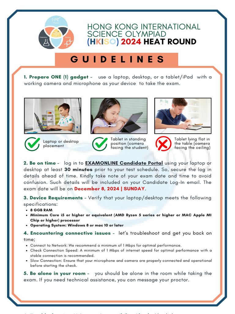 HKISO 2024-2025 - Exam Guidelines | PDF | Laptop | Tablet Computer