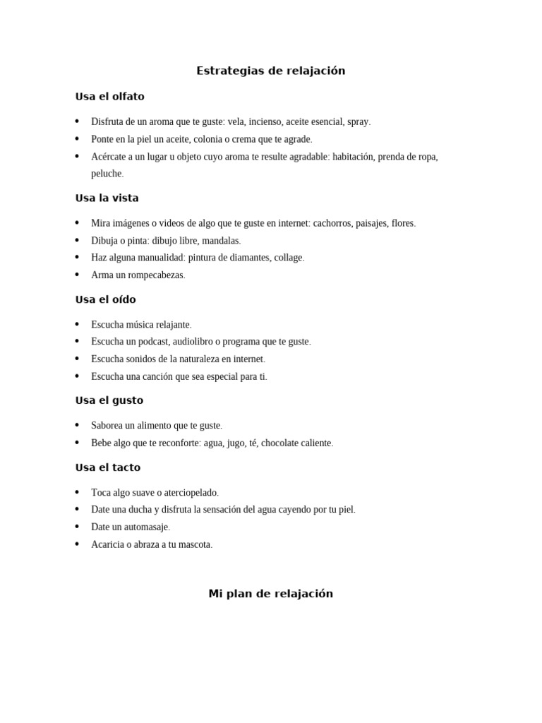 Estrategias de Relajación | PDF