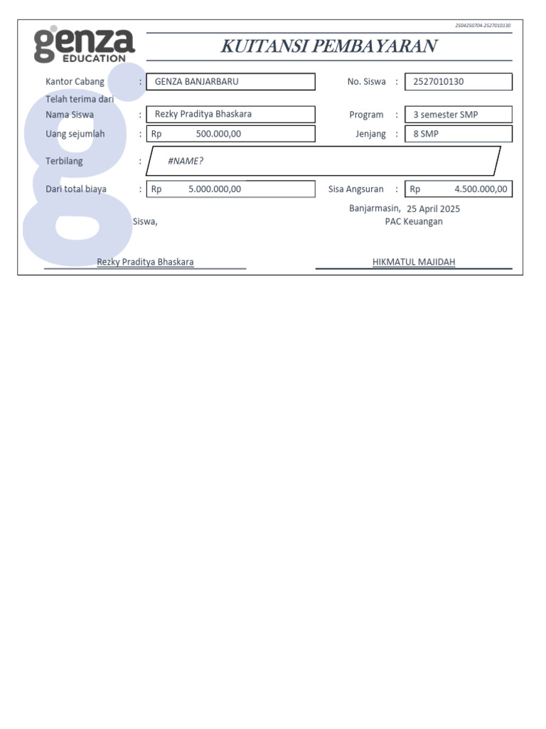 Rezky Praditya Bhaskara bulan April | PDF