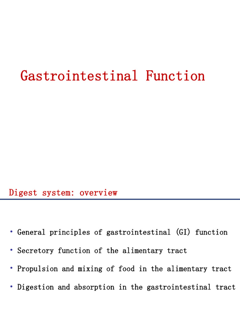 6-Gastrointestinal Function | PDF | Gastrointestinal Tract | Stomach