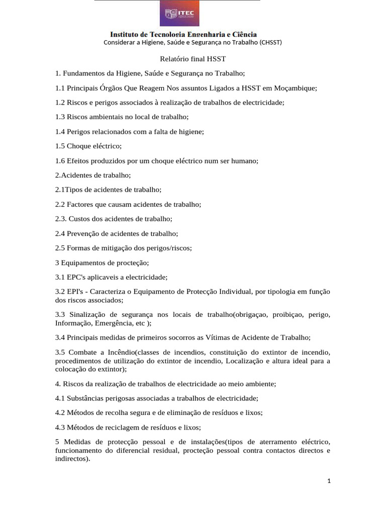 Relatorio Final HSST | PDF